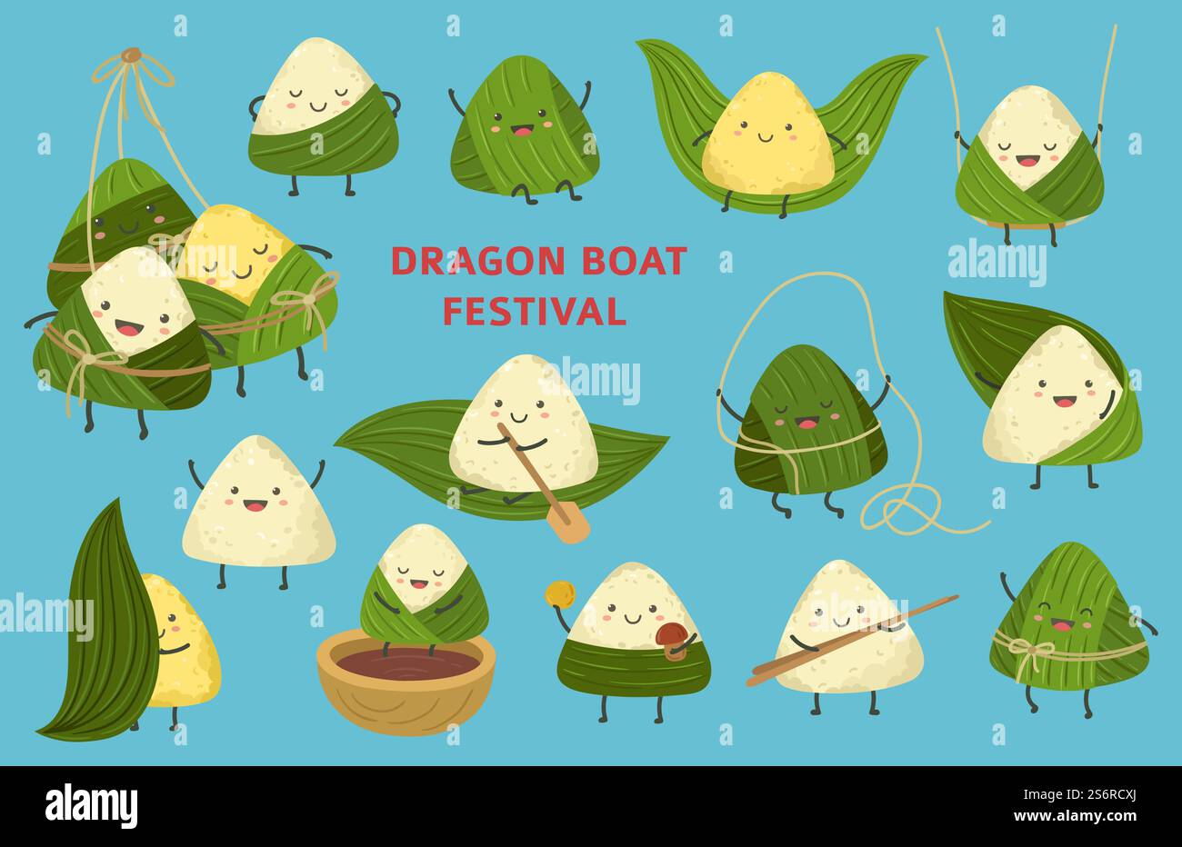 Rice dumpling characters. Dragon boat festival, asian food. Chinese ...