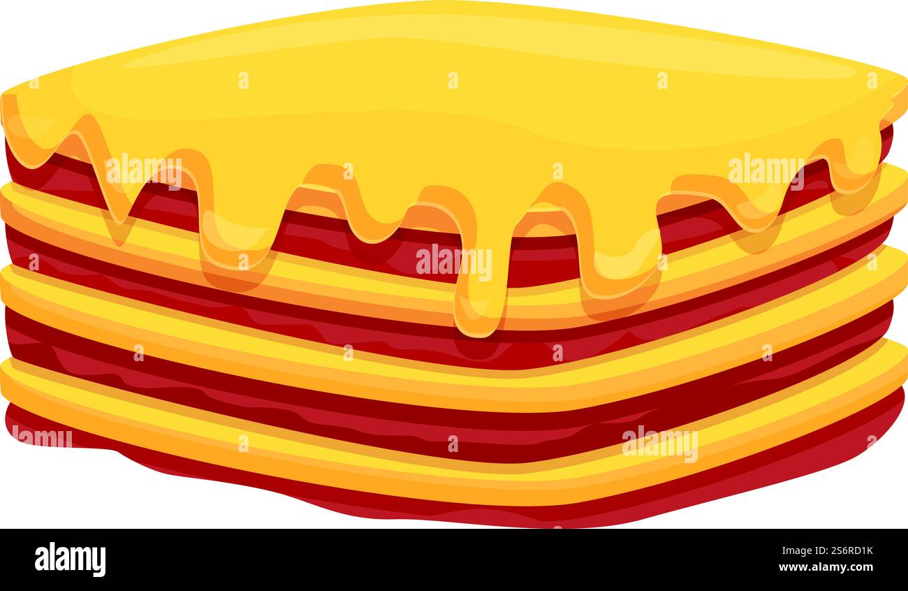 Baked lasagna icon cartoon vector. Lasagne pasta. Meat italian dish ...