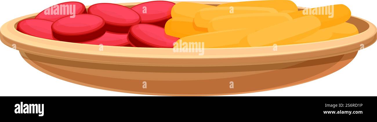 German fast food icon cartoon vector. Sausage brat. Ham bratwurst ...