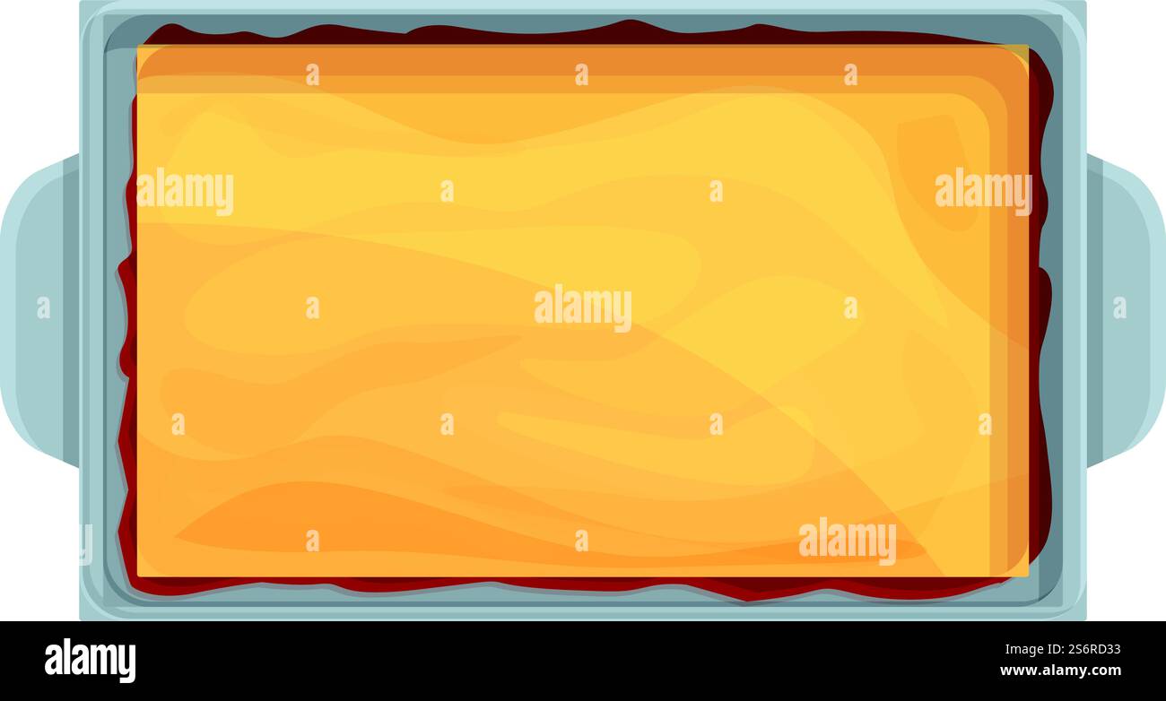 Top view lasagna icon cartoon vector. Lasagna label. Italian dish. Top ...