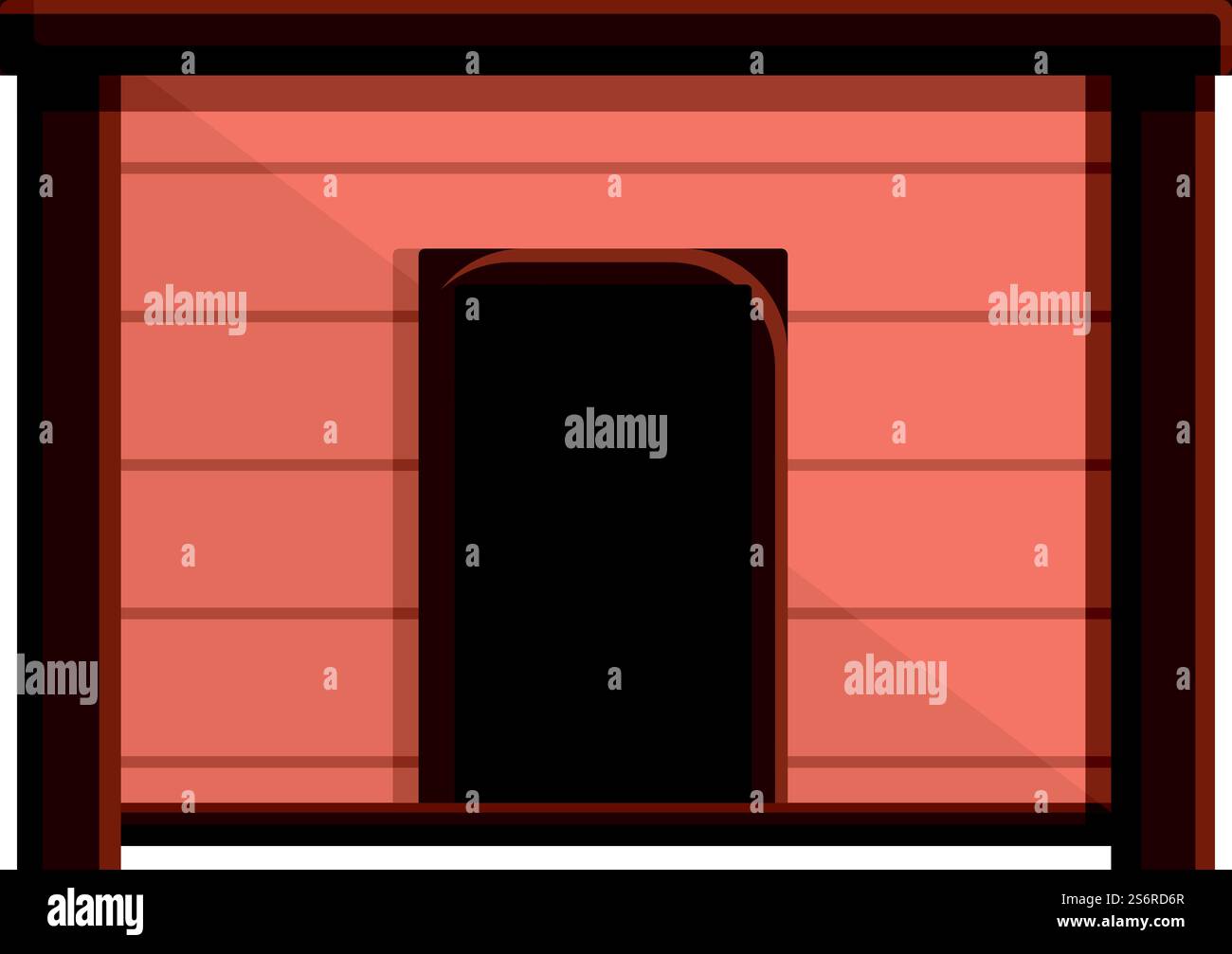 Wooden dog kennel icon cartoon vector. Puppy house. Pet doghouse ...