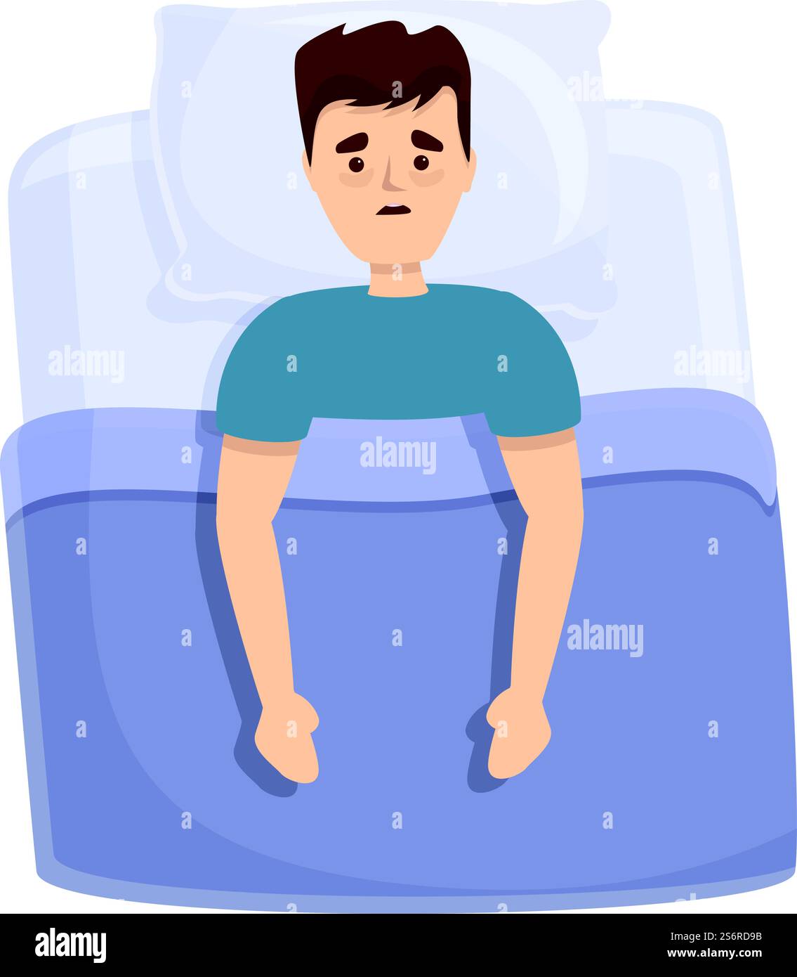 Boy sleepless icon cartoon vector. Insomnia sleep. Man disorder. Boy ...