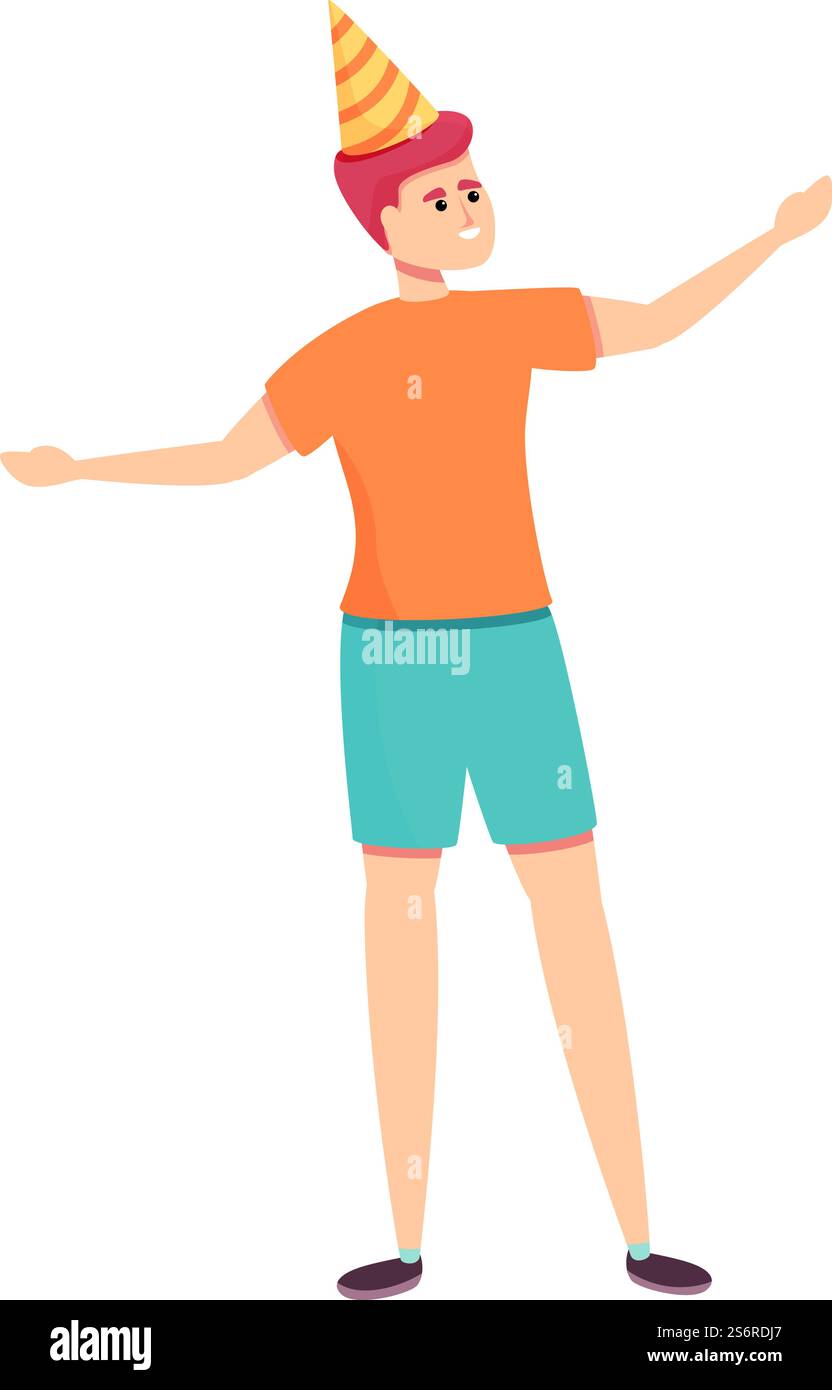 Boy party dance icon cartoon vector. Happy people. Young man. Boy party ...