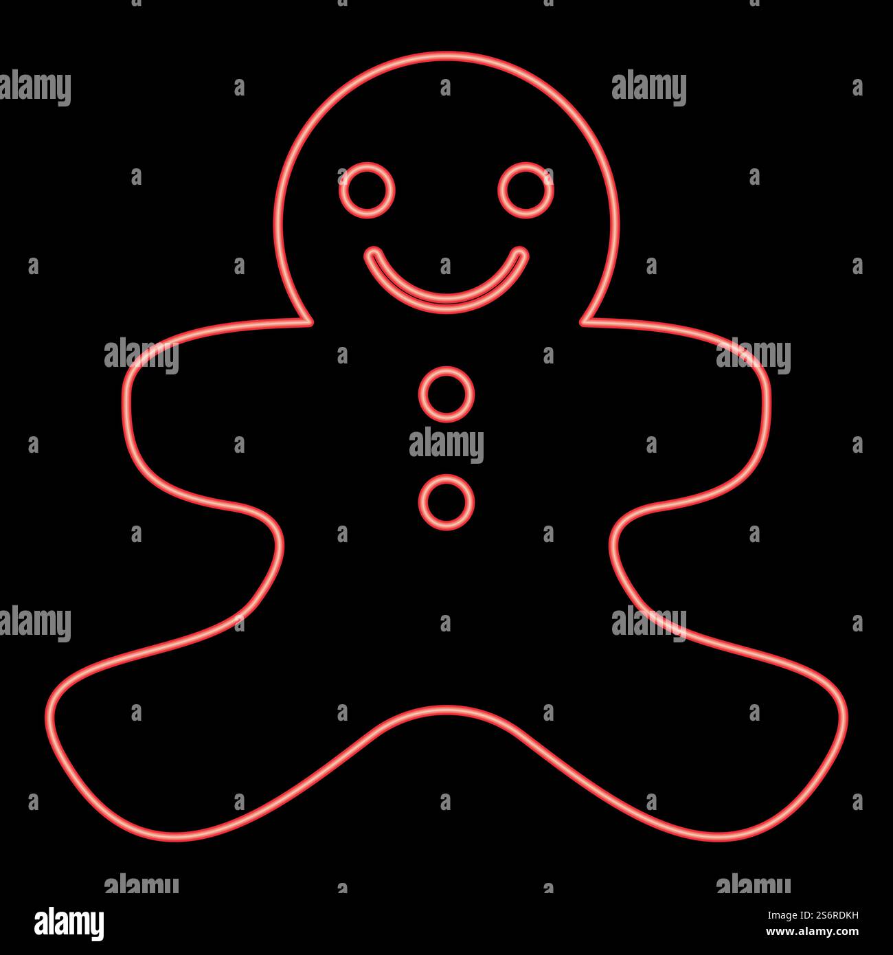 Neon christmas cookie red color vector illustration image flat style ...