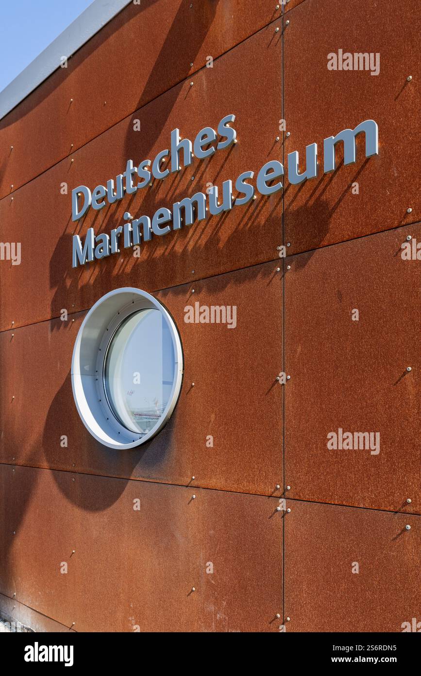 German Naval Museum lettering, entrance area of the museum hall, 25th ...