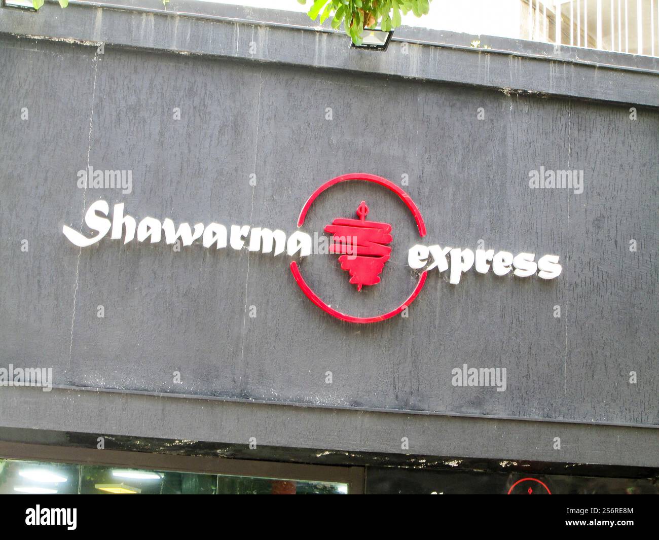 Shawarma Express fast food restaurant.Editorial, Editorial illustrative ...