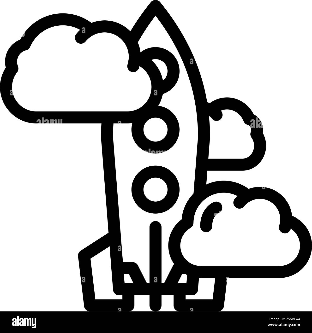 rocket launch line icon vector. rocket launch sign. isolated contour ...