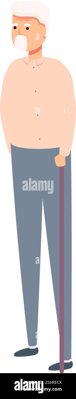 Healthy senior man icon cartoon vector. Family doctor. Health care ...