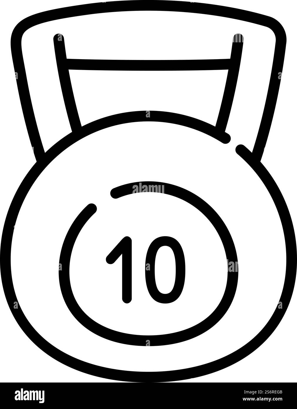 10 kg kettlebell icon. Outline 10 kg kettlebell vector icon for web ...