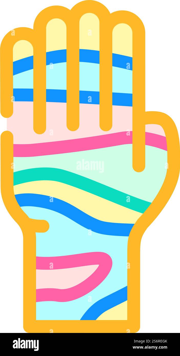 shiatsu arm and zones color icon vector. shiatsu arm and zones sign ...