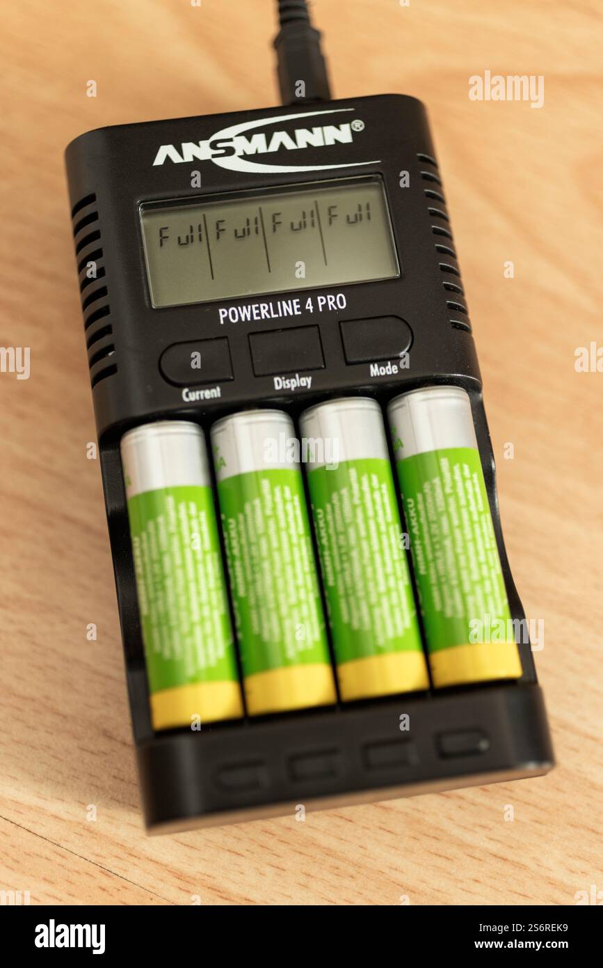 Ansmann battery charger, charging programs via LCD display, four mignon ...