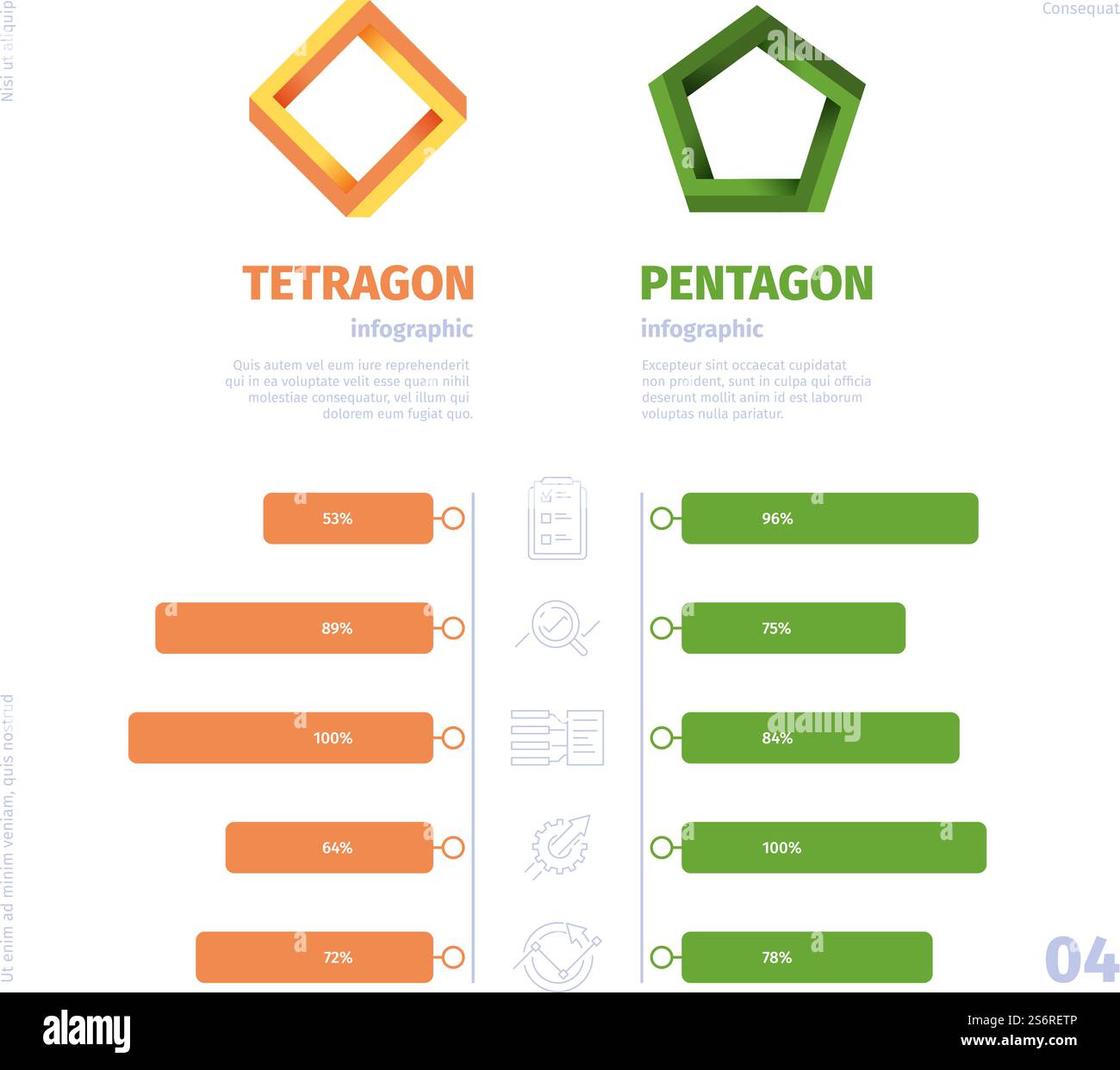 Comparison graph. Business infographic selection charts versus ...