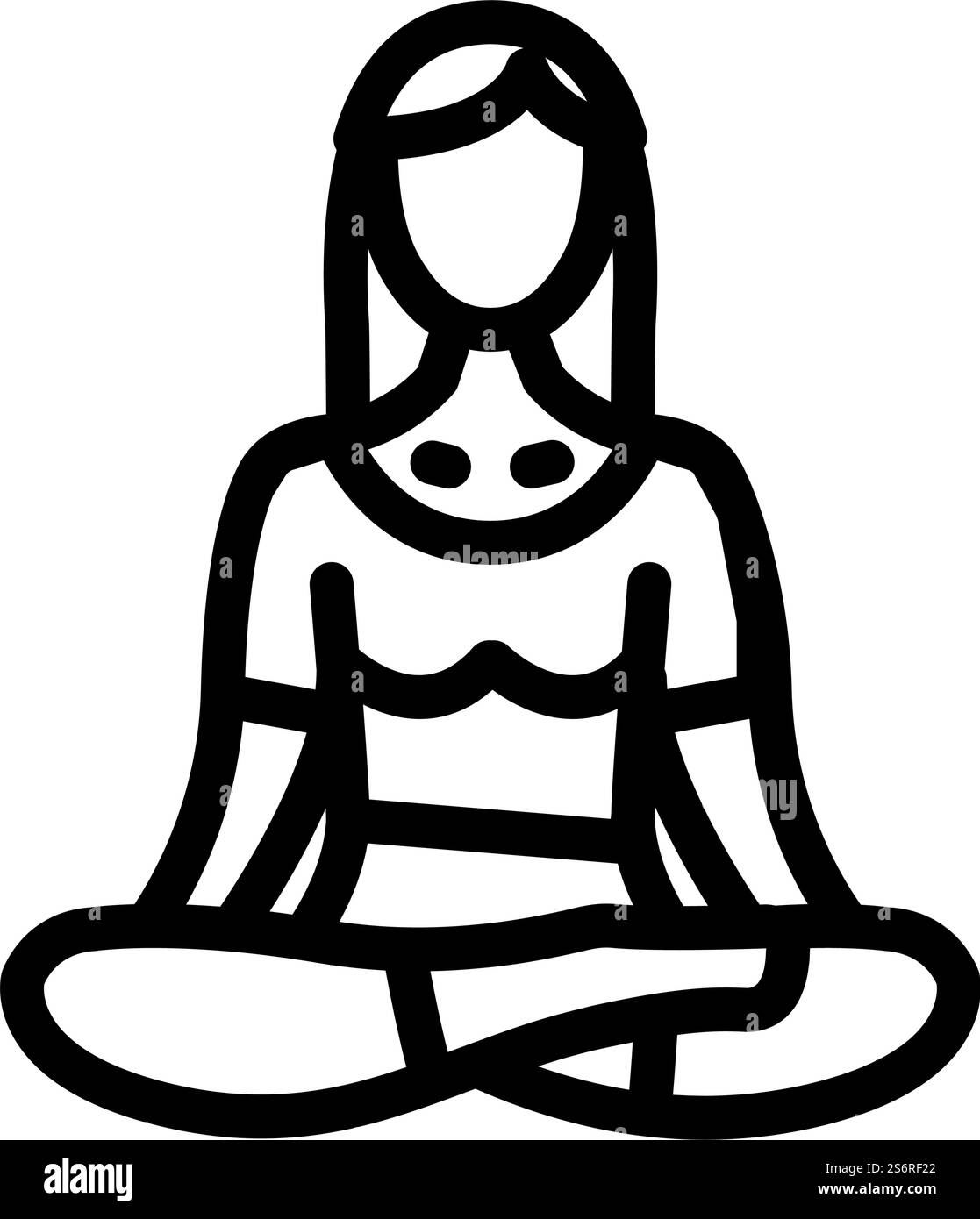 mindfulness meditation line icon vector. mindfulness meditation sign ...