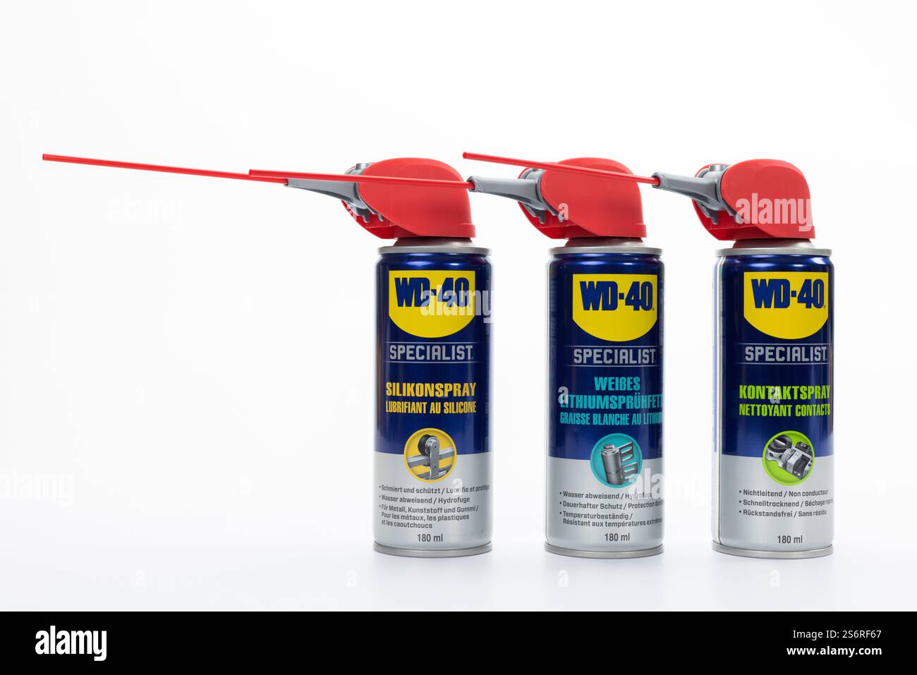 Three spray cans of WD-40 SPECIALIST, silicone spray, white lithium ...