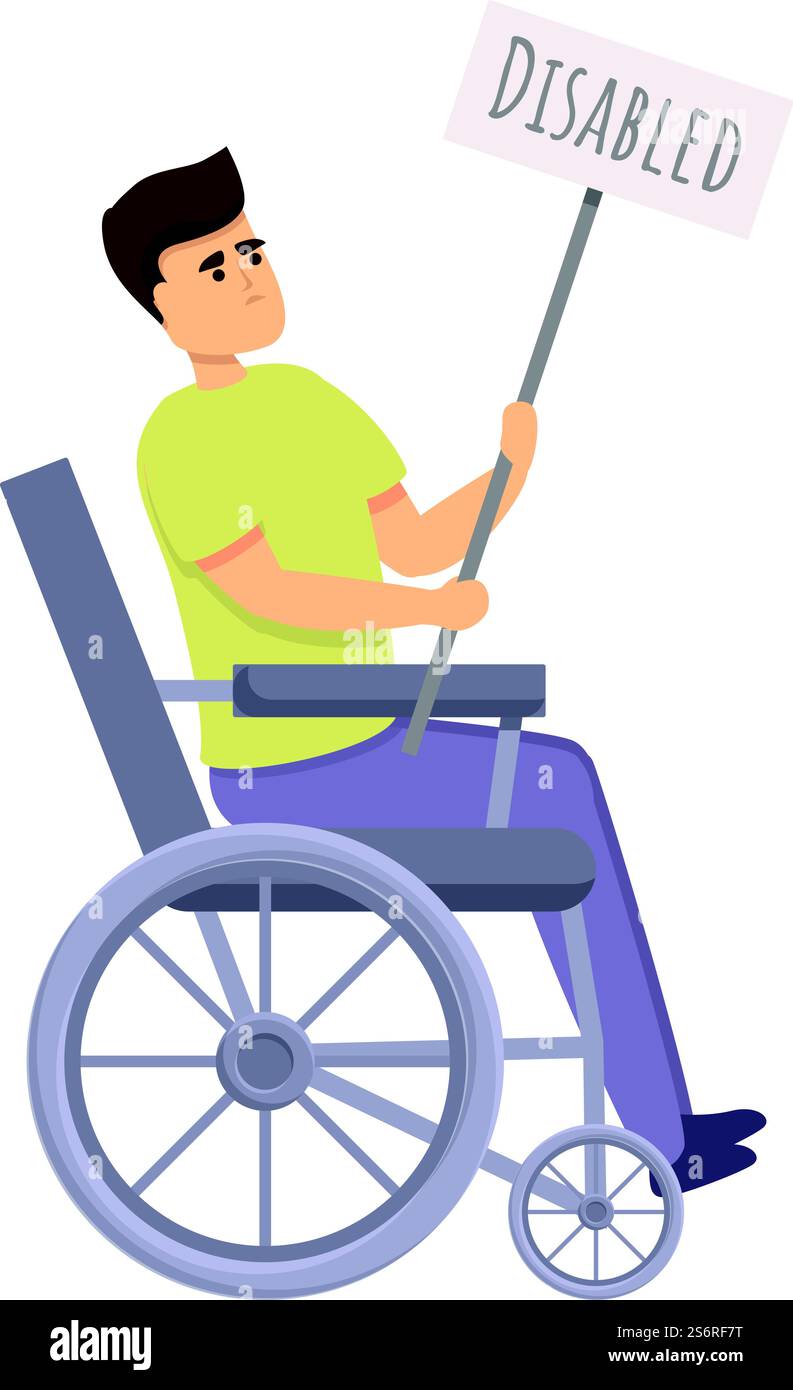 Disability discrimination icon cartoon vector. Disabled people ...