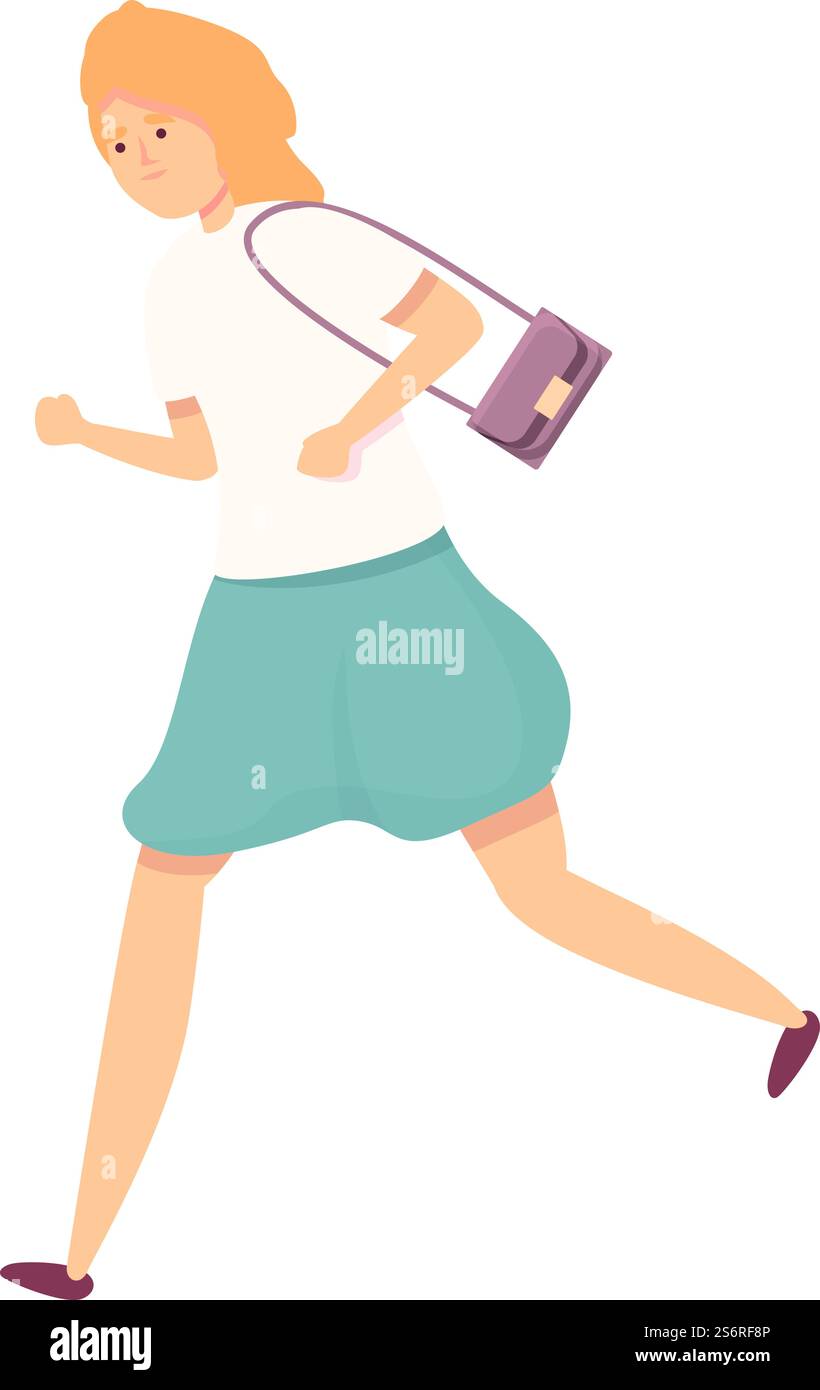 Running worker icon cartoon vector. Late work. Office employee. Running ...