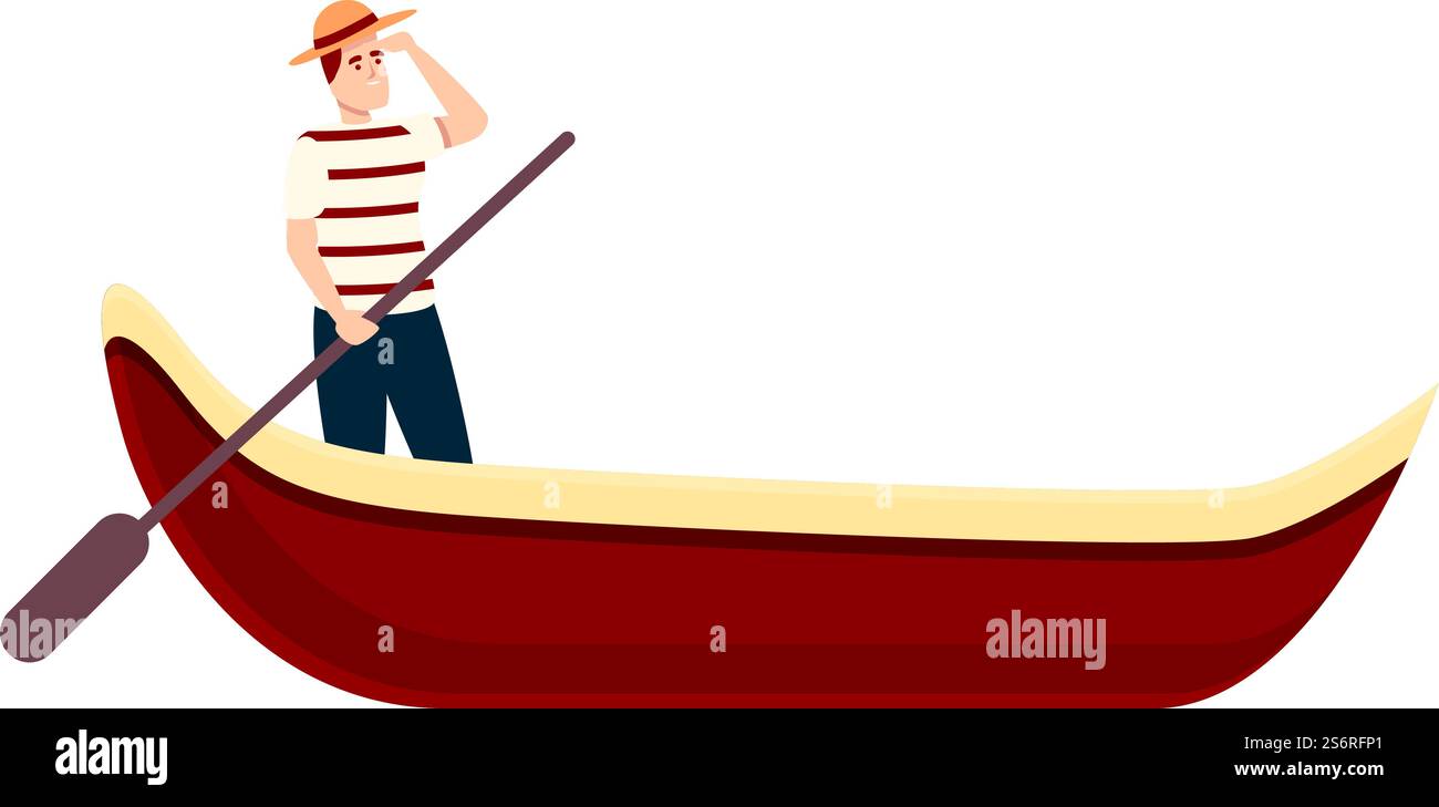 Travel gondola icon cartoon vector. Venice gondolier. Italian boat ...