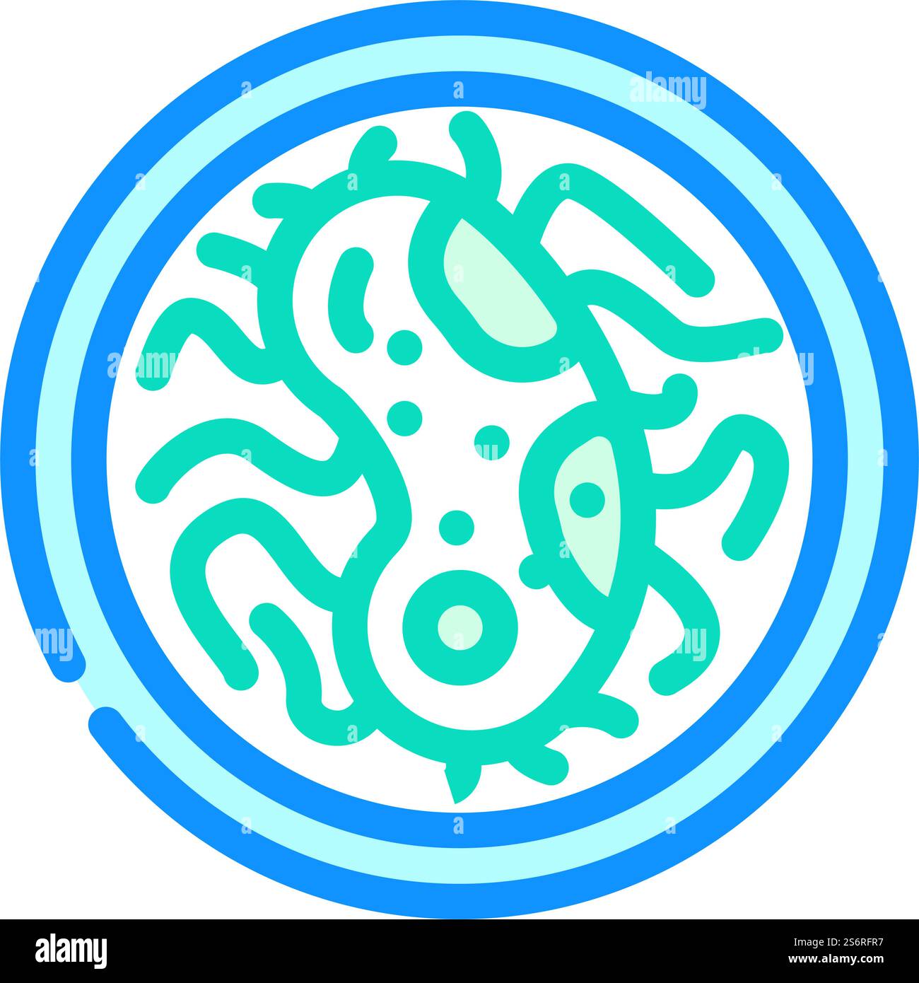 bacterium researching color icon vector. bacterium researching sign ...