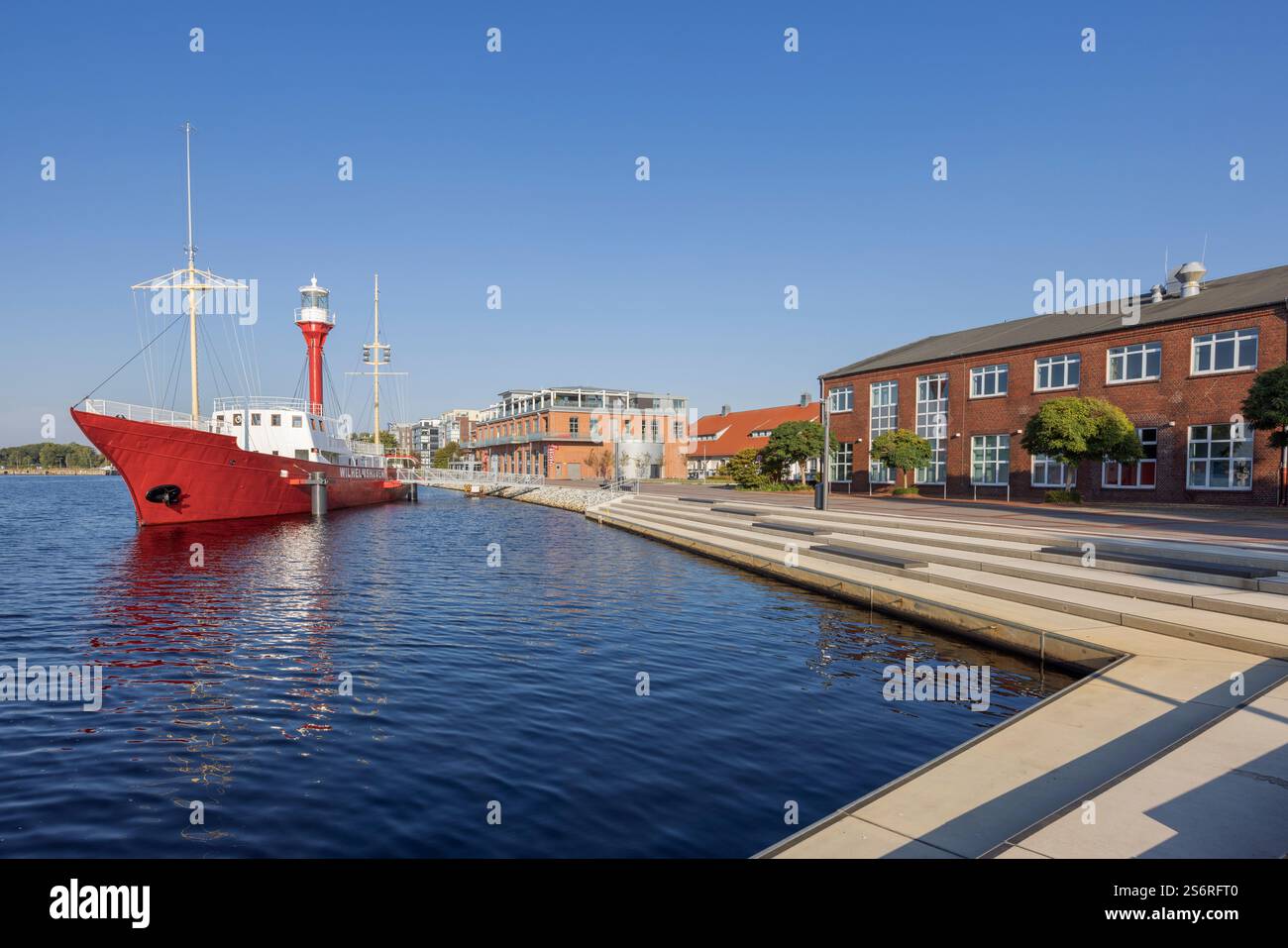 Restored museum ship, former lightship Weser 'Norderney' at Bontekai ...