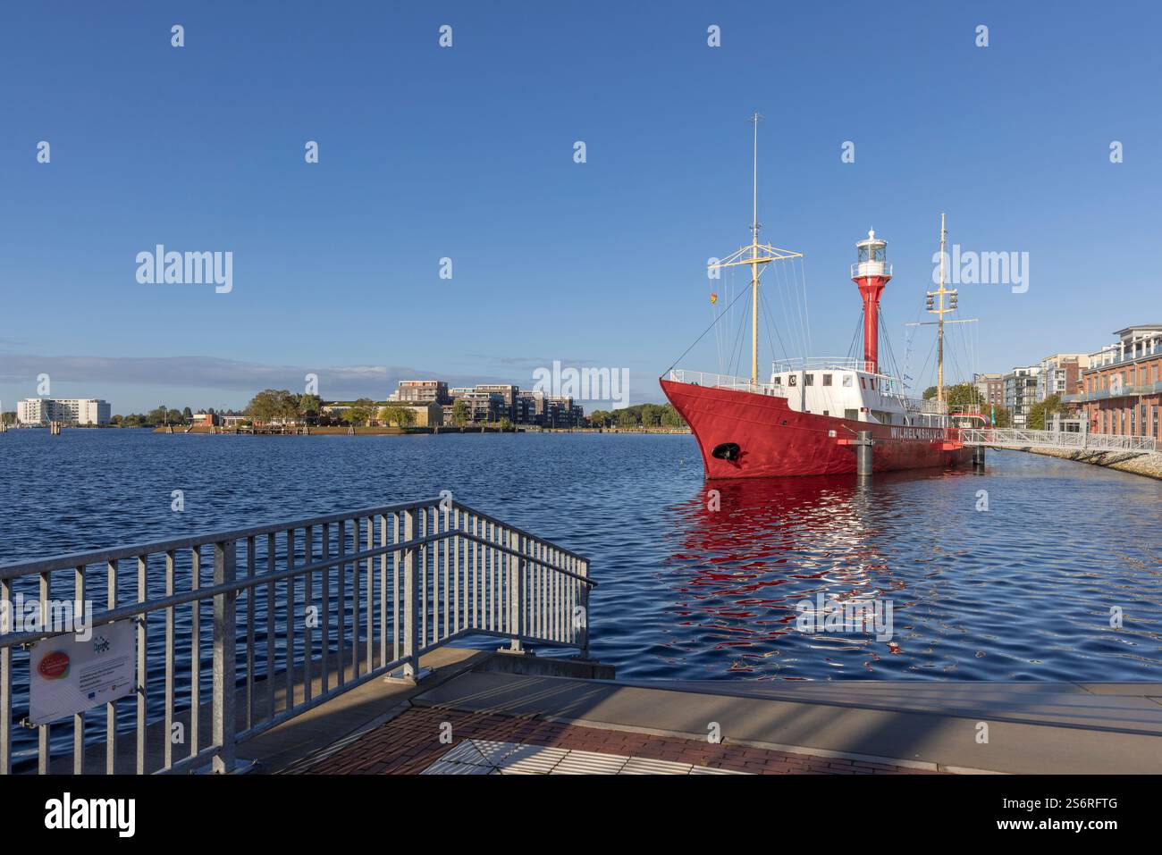 Restored museum ship, former lightship Weser 'Norderney' at Bontekai ...