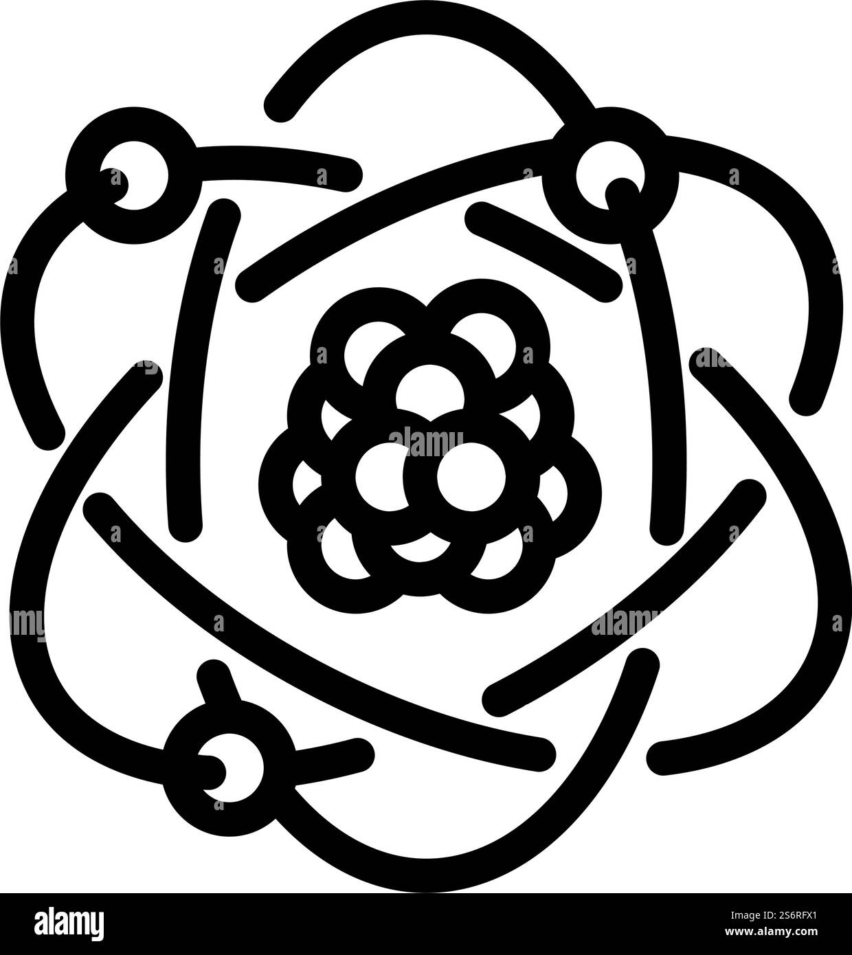 atom stem line icon vector. atom stem sign. isolated contour symbol ...