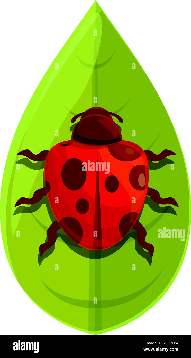 Plant ladybug icon cartoon vector. Ladybird bug. Garden insect. Plant ...