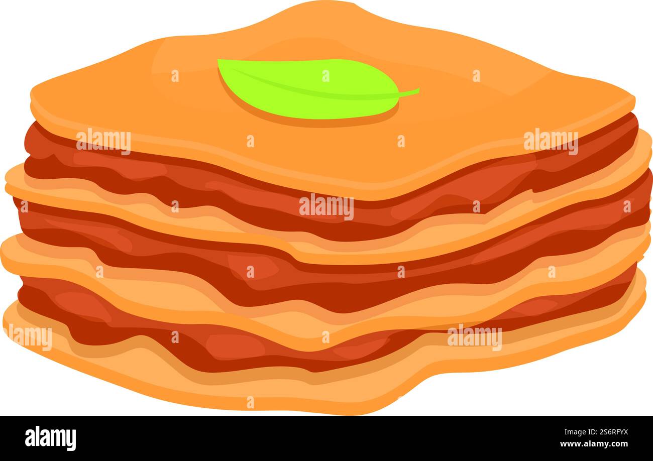 Italian lasagna icon cartoon vector. Pasta lasagne. Meat dish food ...