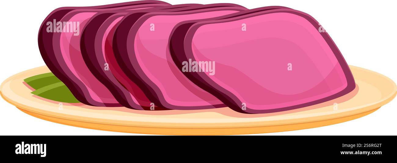 Cutted meat slice icon cartoon vector. Cut raw food. Beef steak meat ...