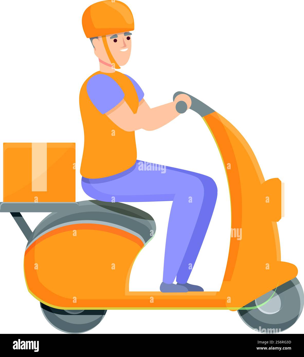 Scooter delivery icon cartoon vector. Service order. Express shipment ...