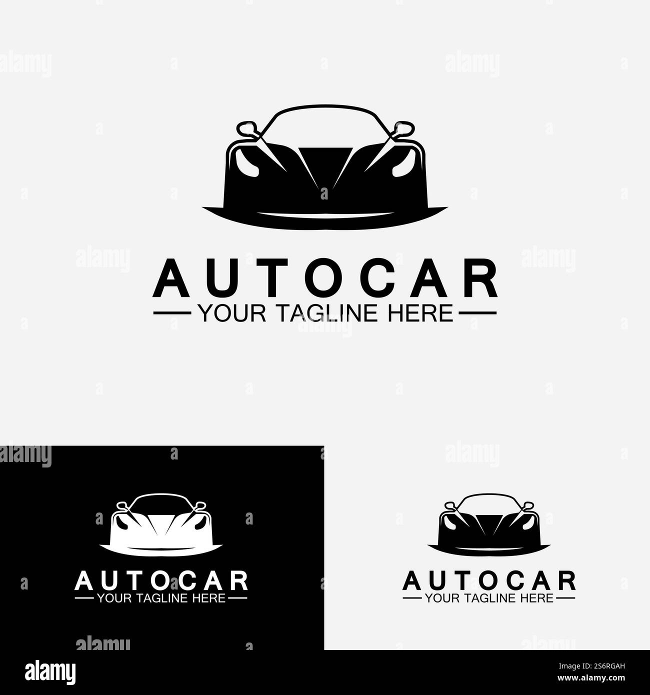 Auto car logo design with concept sports car vehicle icon silhouette ...