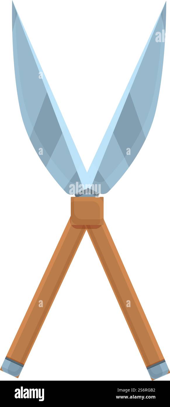 Garden scissors icon cartoon vector. Tree hedge. Trim bush. Garden ...