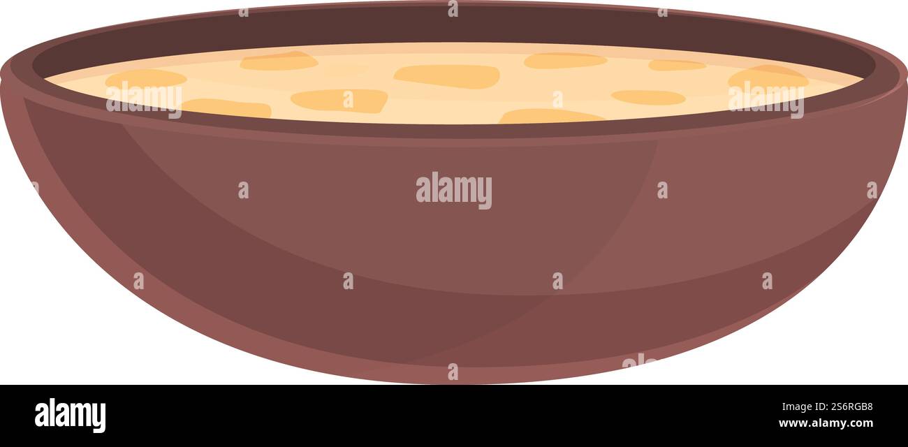 Cheese soup icon cartoon vector. Cream broth plate. Chicken bowl ...