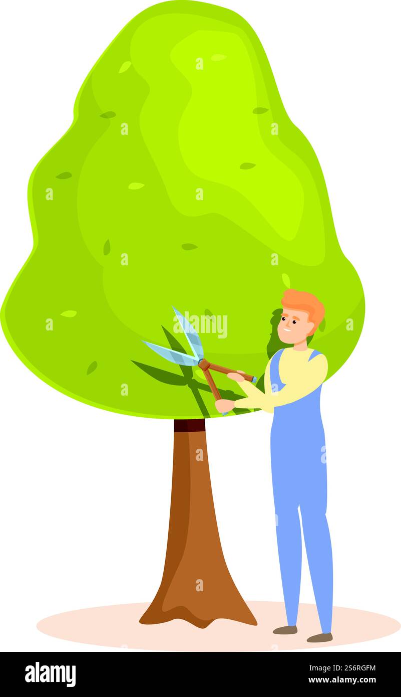 Tree trimming blade icon cartoon vector. Garden hedge. Grass worker ...
