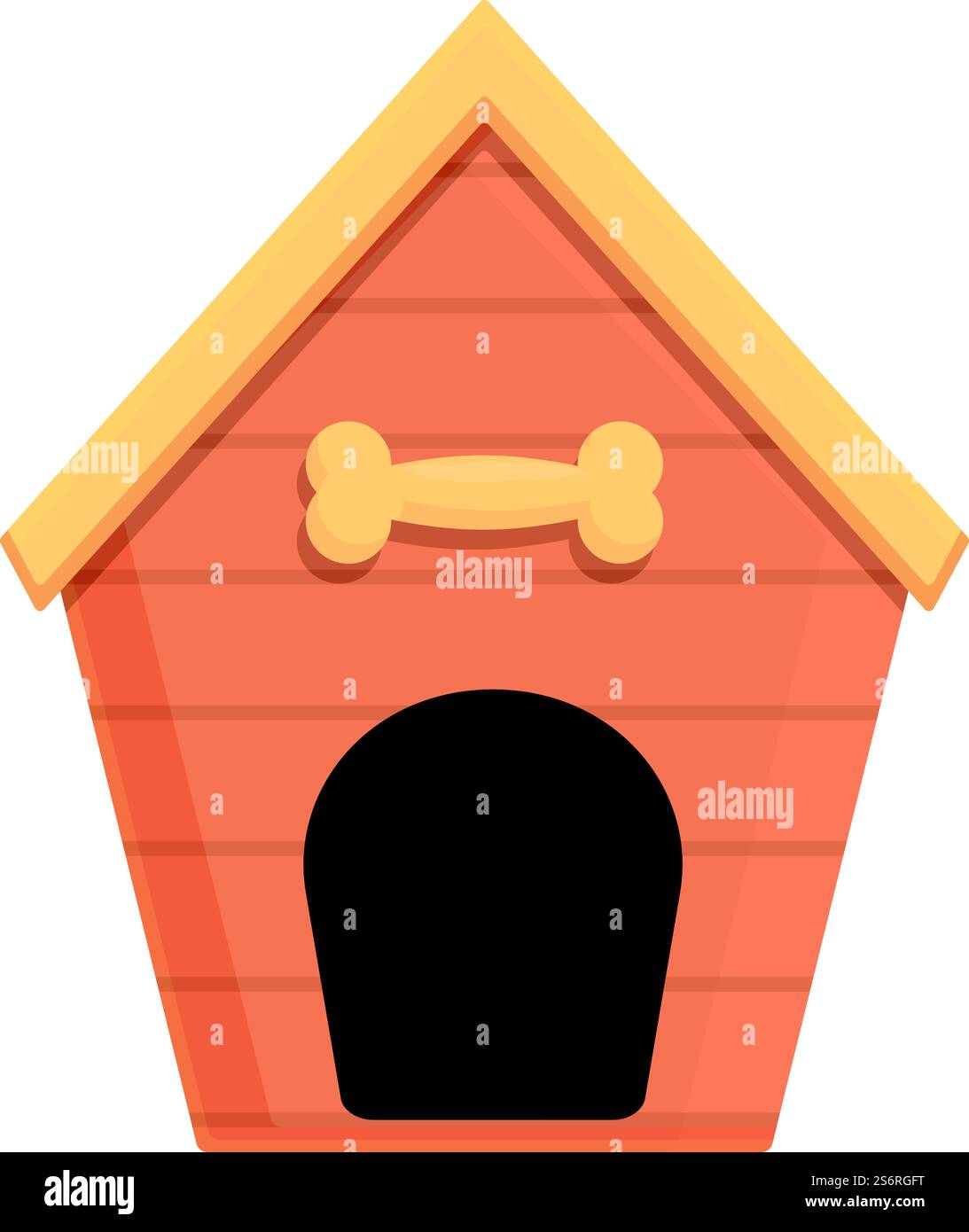 Bone dog kennel icon cartoon vector. Puppy house. Wooden doghouse. Bone ...
