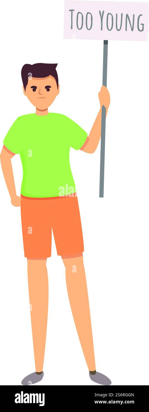 Young age discrimination icon cartoon vector. Ageism equality. Social ...