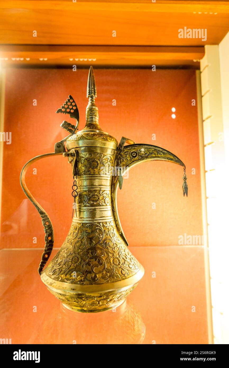 Copper coffee pot, Bait al Zubair, museum, former manor house of the ...