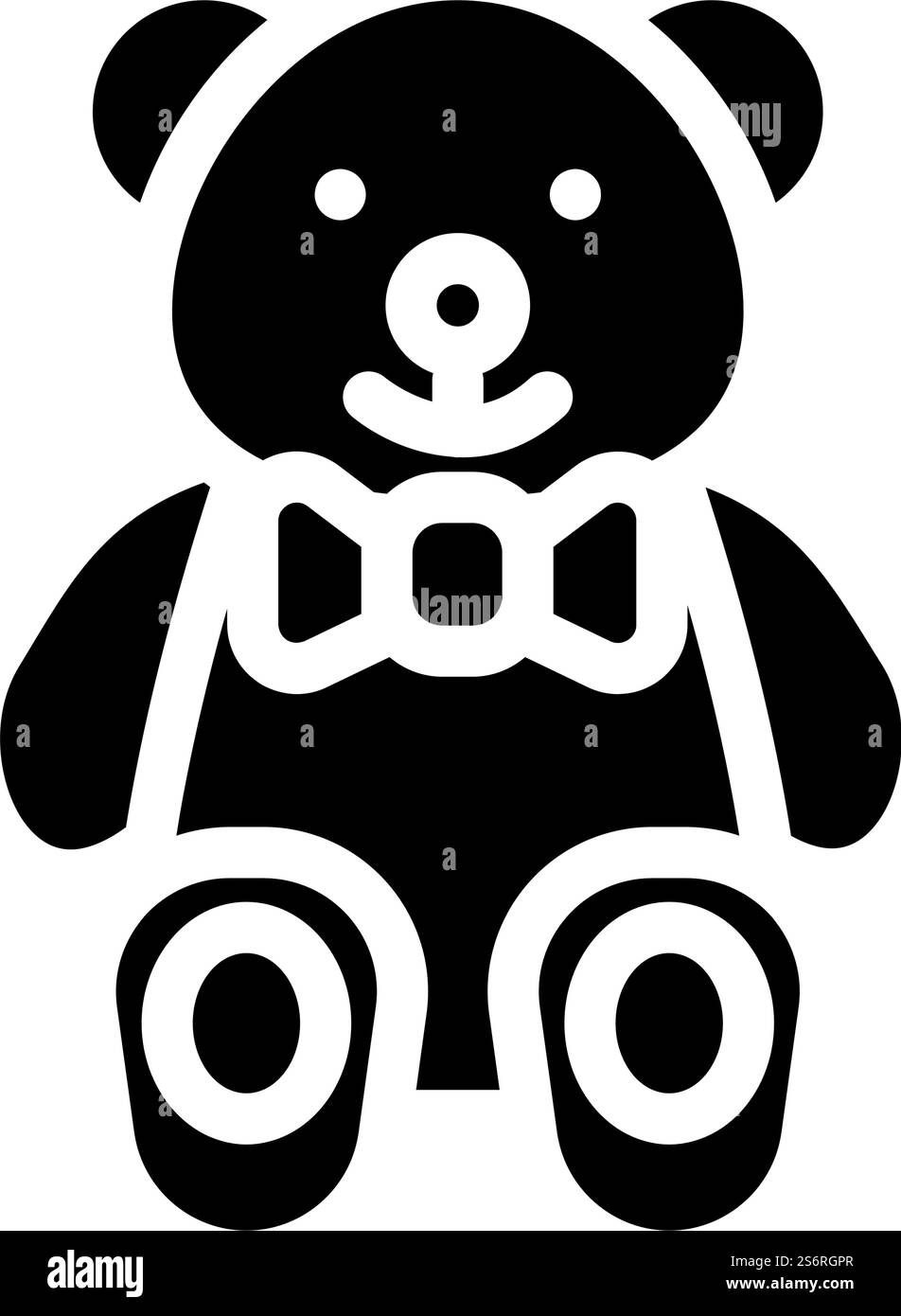 toy teddy bear glyph icon vector. toy teddy bear sign. isolated contour ...