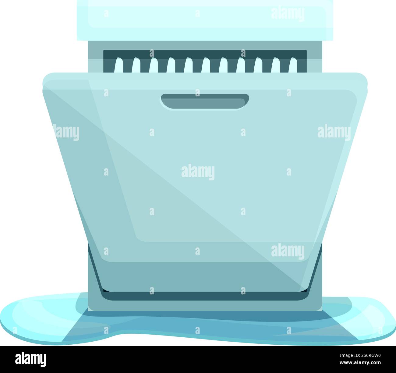 Leaking dishwasher icon cartoon vector. Plumber service. Broken ...