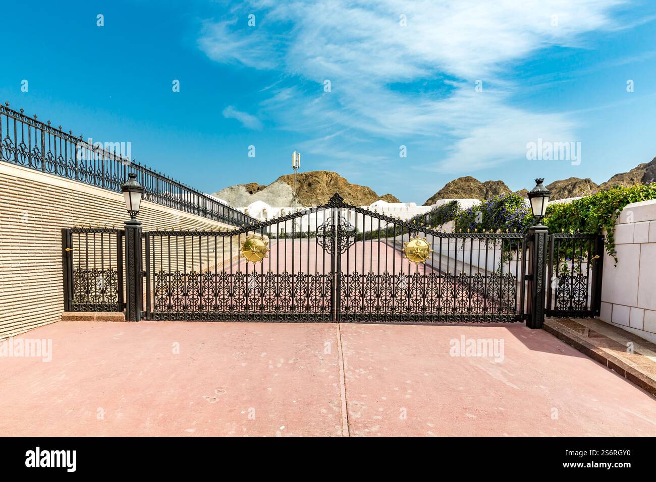 Gate with coat of arms, Al Alam Palace, Muscat, Muscat, Oman, Arabian ...