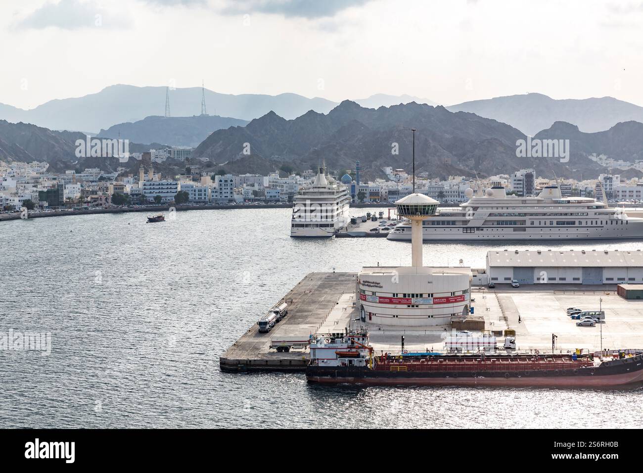 Marina with Fulk al Salamah and Al Said, luxury yacht of the Sultan ...