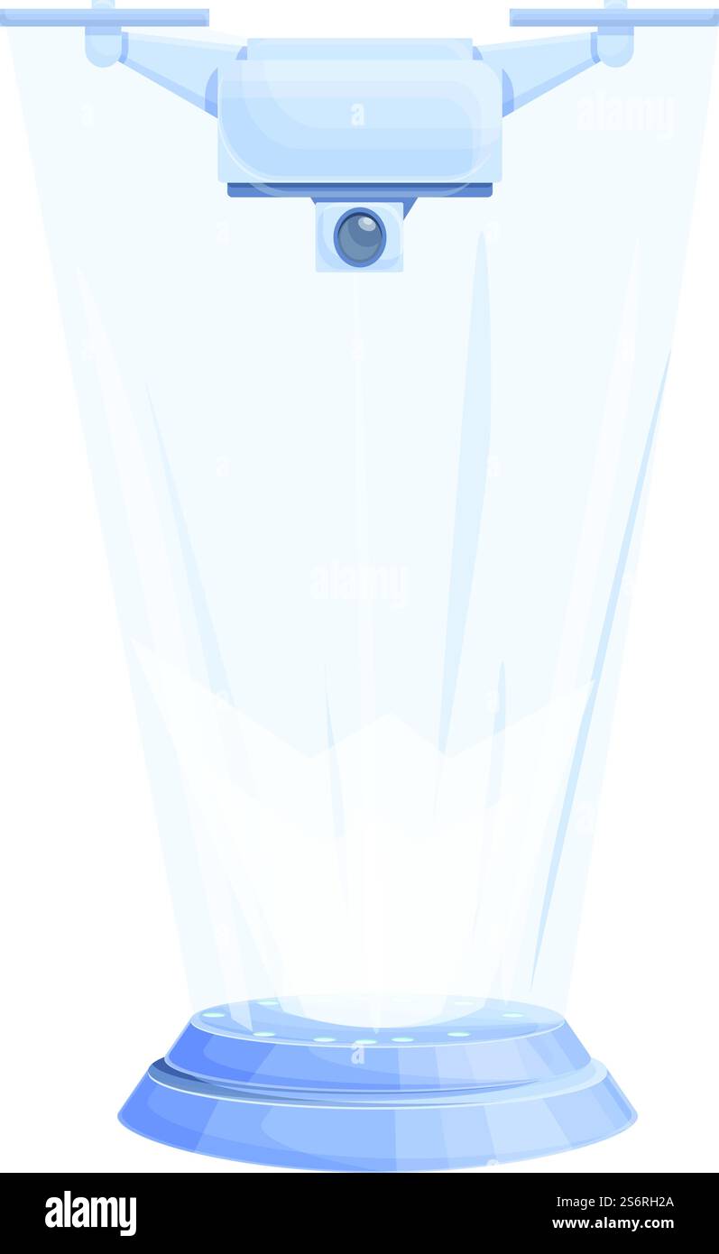 Drone hologram icon cartoon vector. Future technology. Scientific robot ...
