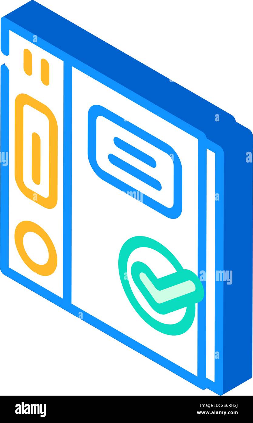 folders with documents compliance isometric icon vector. folders with ...