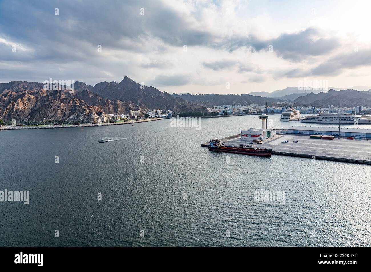 View from the cruise ship of Muscat, Muscat, Oman, Arabian Peninsula ...
