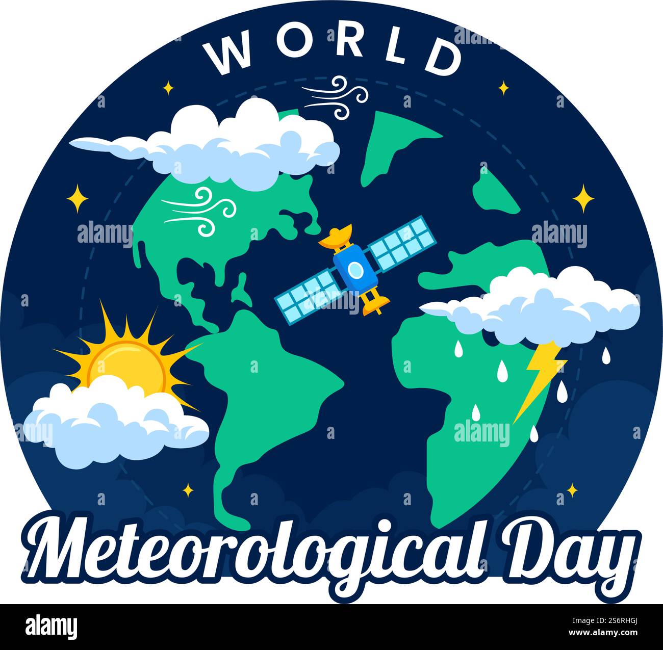 World Meteorological Day Vector Illustration on 23 March, Featuring ...