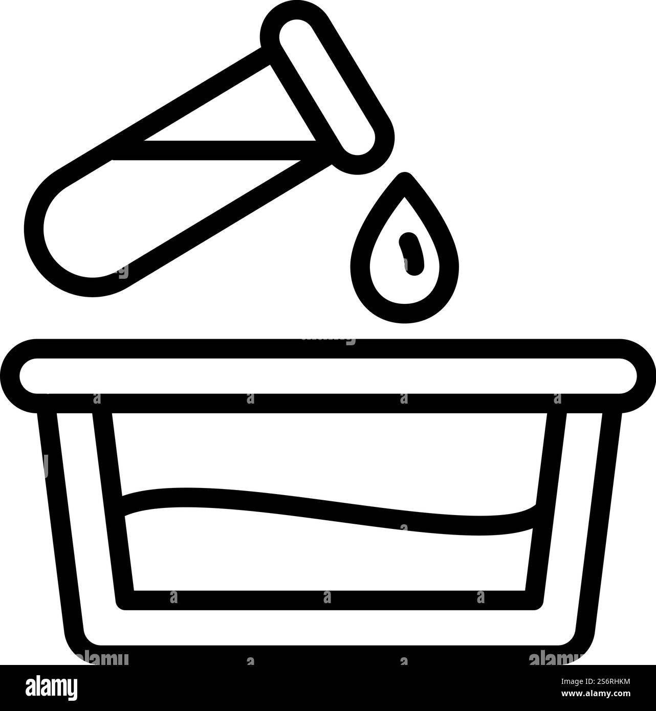 Water filter test tube drop icon. Outline water filter test tube drop ...