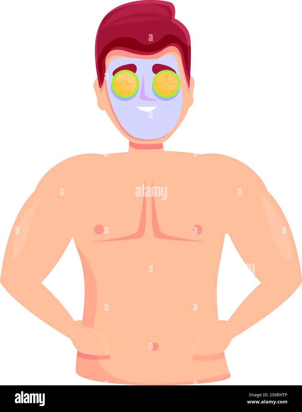 Man face mask icon cartoon vector. Skin beauty care. Male facial mask ...