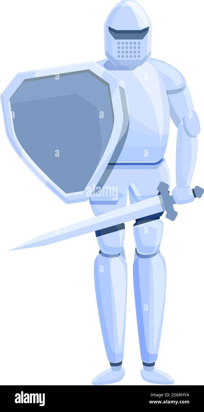 Armor knight icon cartoon vector. Medieval shield helmet. Warrior ...