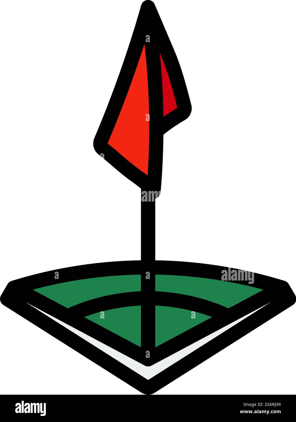 Icon Of Football Field Corner Flag. Editable Bold Outline With Color ...