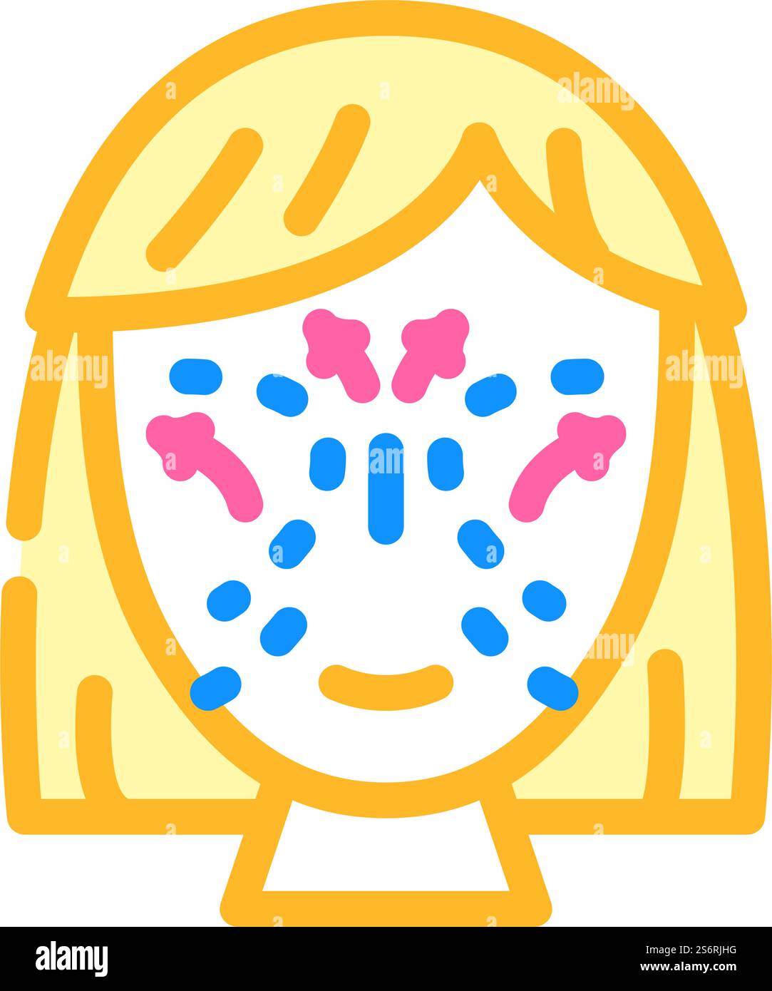 lifting face skin color icon vector. lifting face skin sign. isolated ...