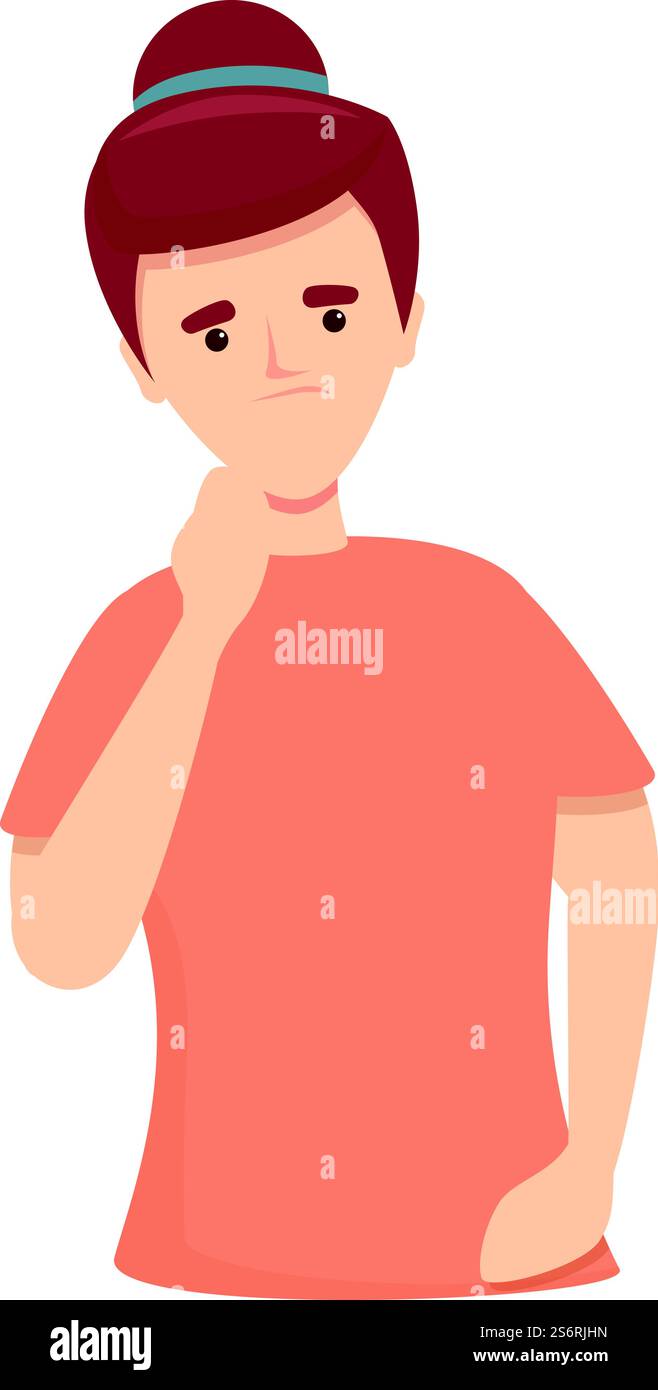 Thinking mother icon cartoon vector. Uncertainty question. Strategy ...